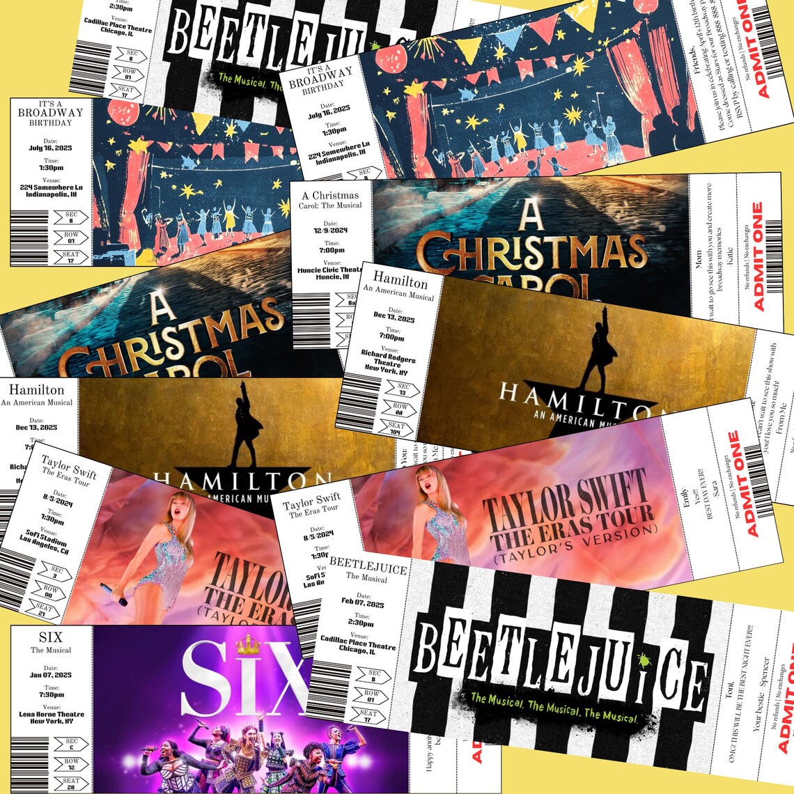 Customizable Ticket Template | Printable Concert & Theatre Show Tickets ...