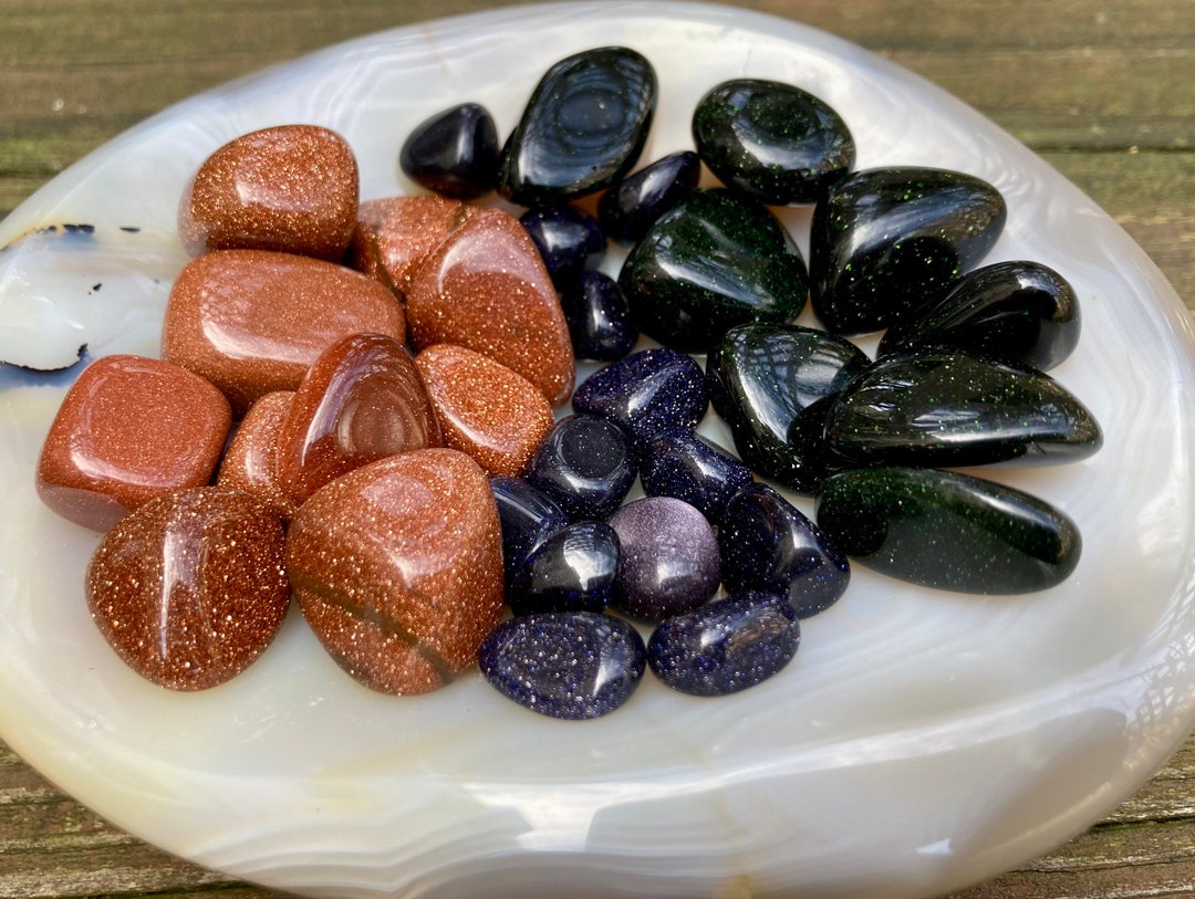 Pick Your Favorite Color Goldstone, Tumbled Manmade Pocket Stone Gift ...