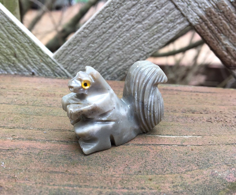 Carved Stone Squirrel Soapstone Totem Animal Spirit Animal | Etsy