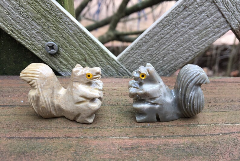 Carved Stone Squirrel Soapstone Totem Animal Spirit Animal - Etsy