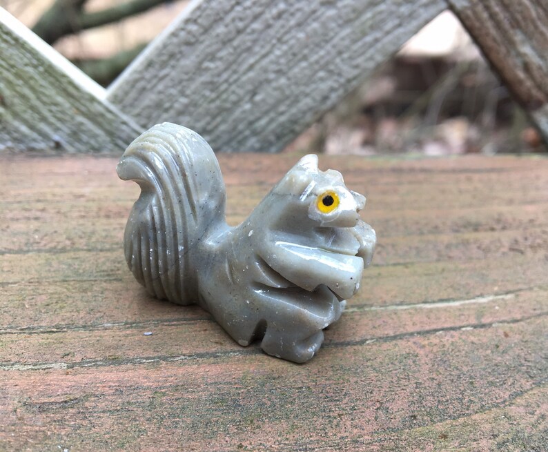 Carved Stone Squirrel Soapstone Totem Animal Spirit Animal - Etsy