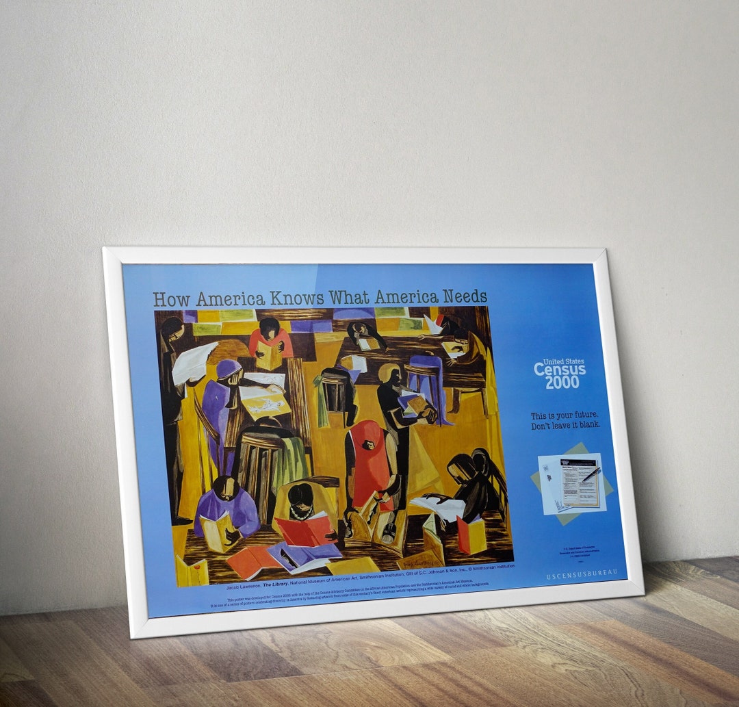 Vintage Black Art: Jacob Lawrence. the Library. US Census 2000 Promo ...