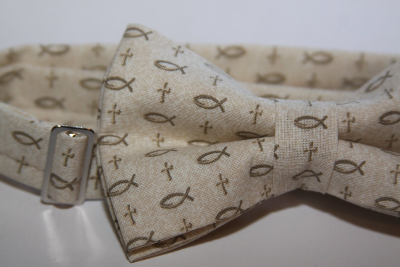 Religious Bowtie, Pre Tied Bowtie, Christian Tie, Fish and Cross Tie ...