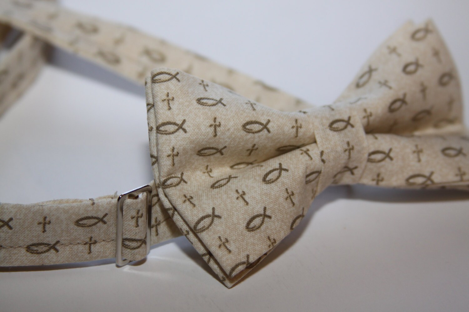 Religious Bowtie, Pre Tied Bowtie, Christian Tie, Fish and Cross Tie ...