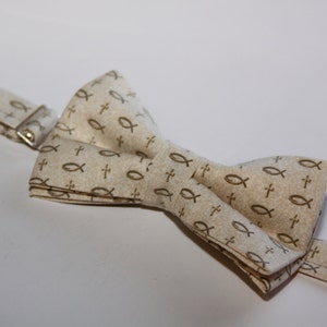 Religious Bowtie, Pre Tied Bowtie, Christian Tie, Fish and Cross Tie ...
