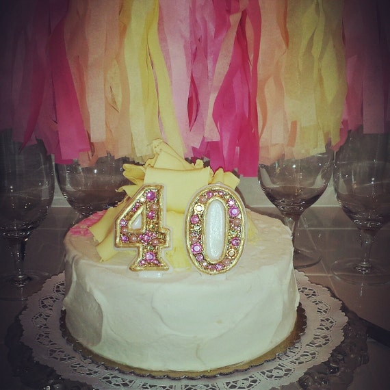 Party Décor custom candle princess candle keepsake candle Gold and pink ...