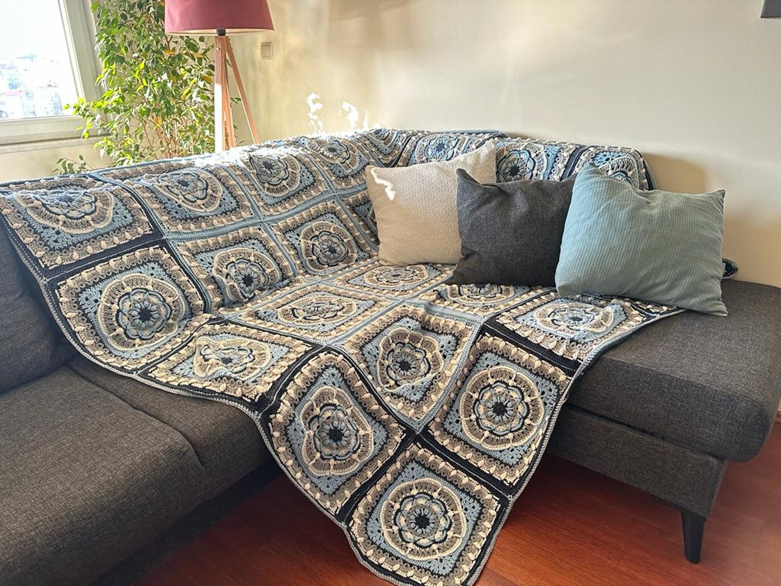 King Size Afghans Blanket, Granny Square Crochet, Luxurious Soft Cosy ...