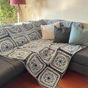 King Size Afghans Blanket, Granny Square Crochet, Luxurious Soft Cosy ...