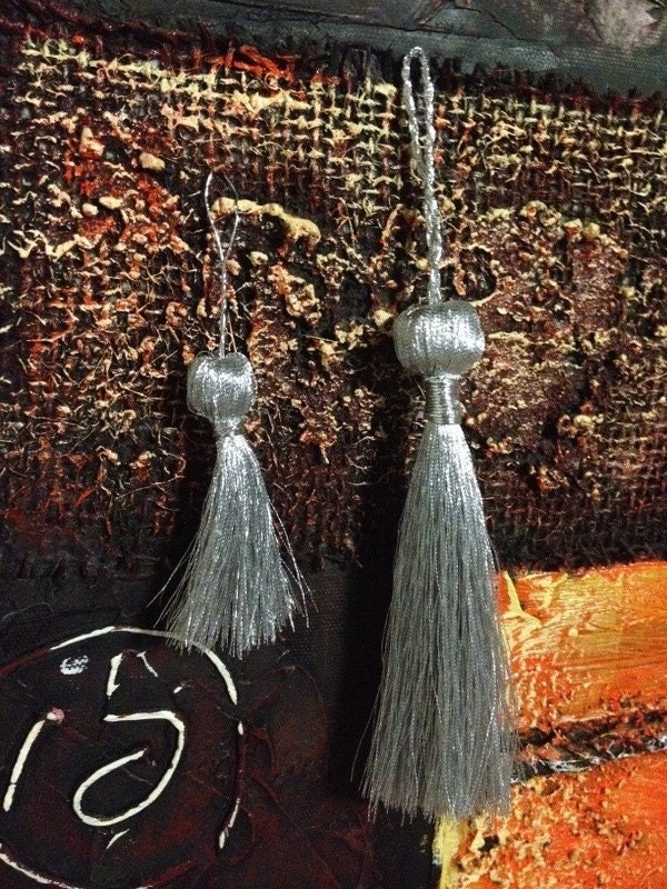 Metallic Silver Tassel Metallic Color Short Tassel Art Etsy Singapore