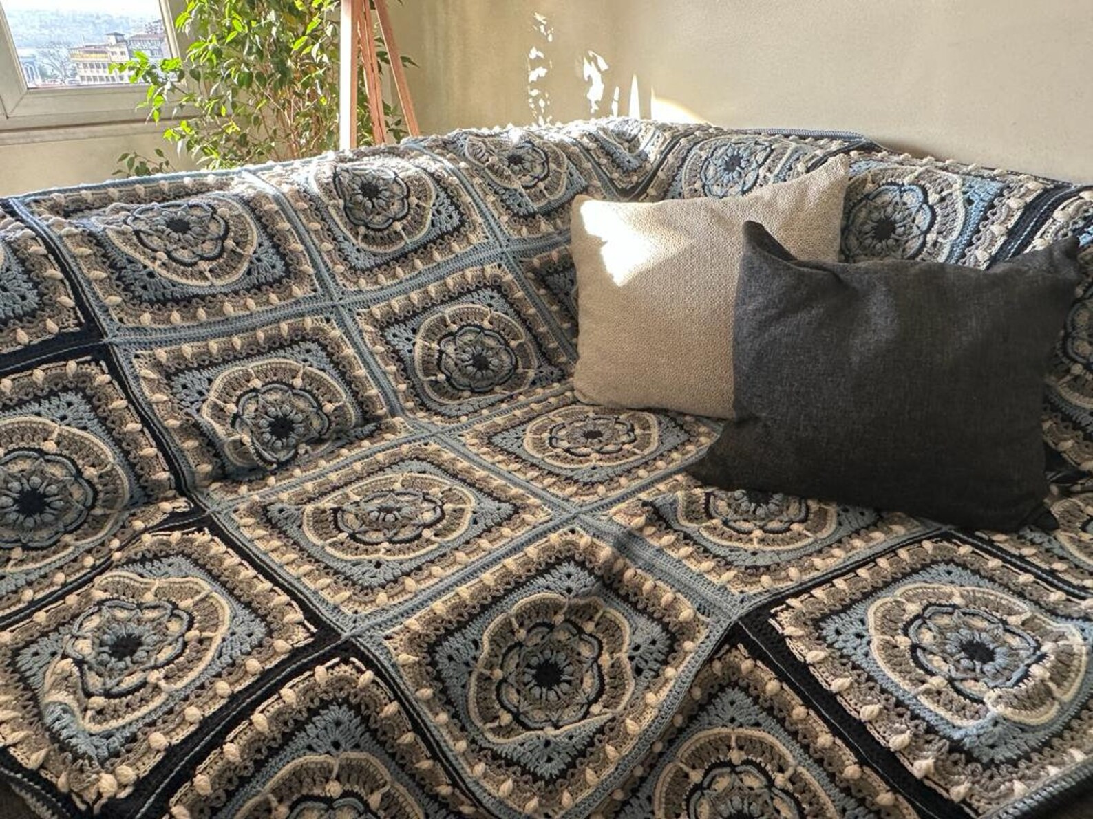 King Size Afghans Blanket, Granny Square Crochet, Luxurious Soft Cosy ...