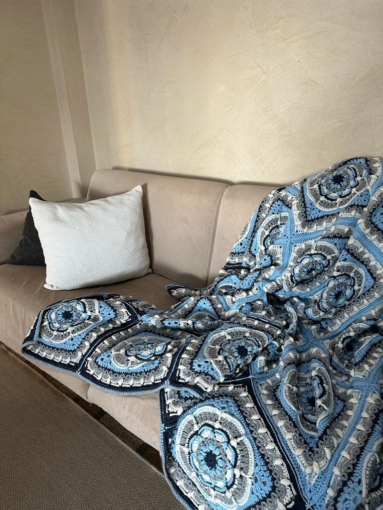 King Size Afghans Blanket, Granny Square Crochet, Luxurious Soft Cosy ...