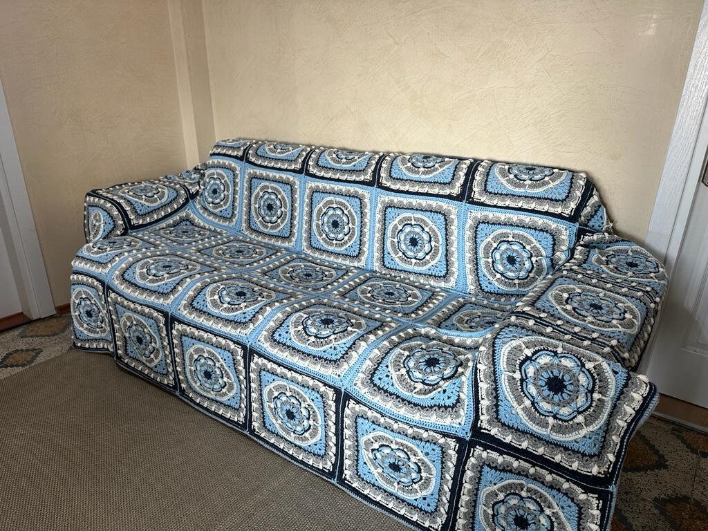 King Size Afghans Blanket, Granny Square Crochet, Luxurious Soft Cosy ...