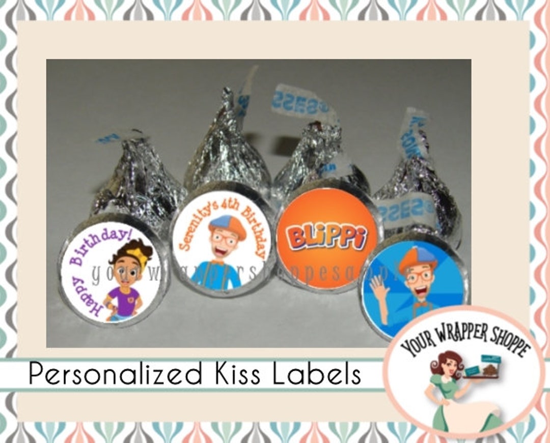 Any Theme Personalized Birthday Party Favors Kiss Labels Candy Wrappers ...