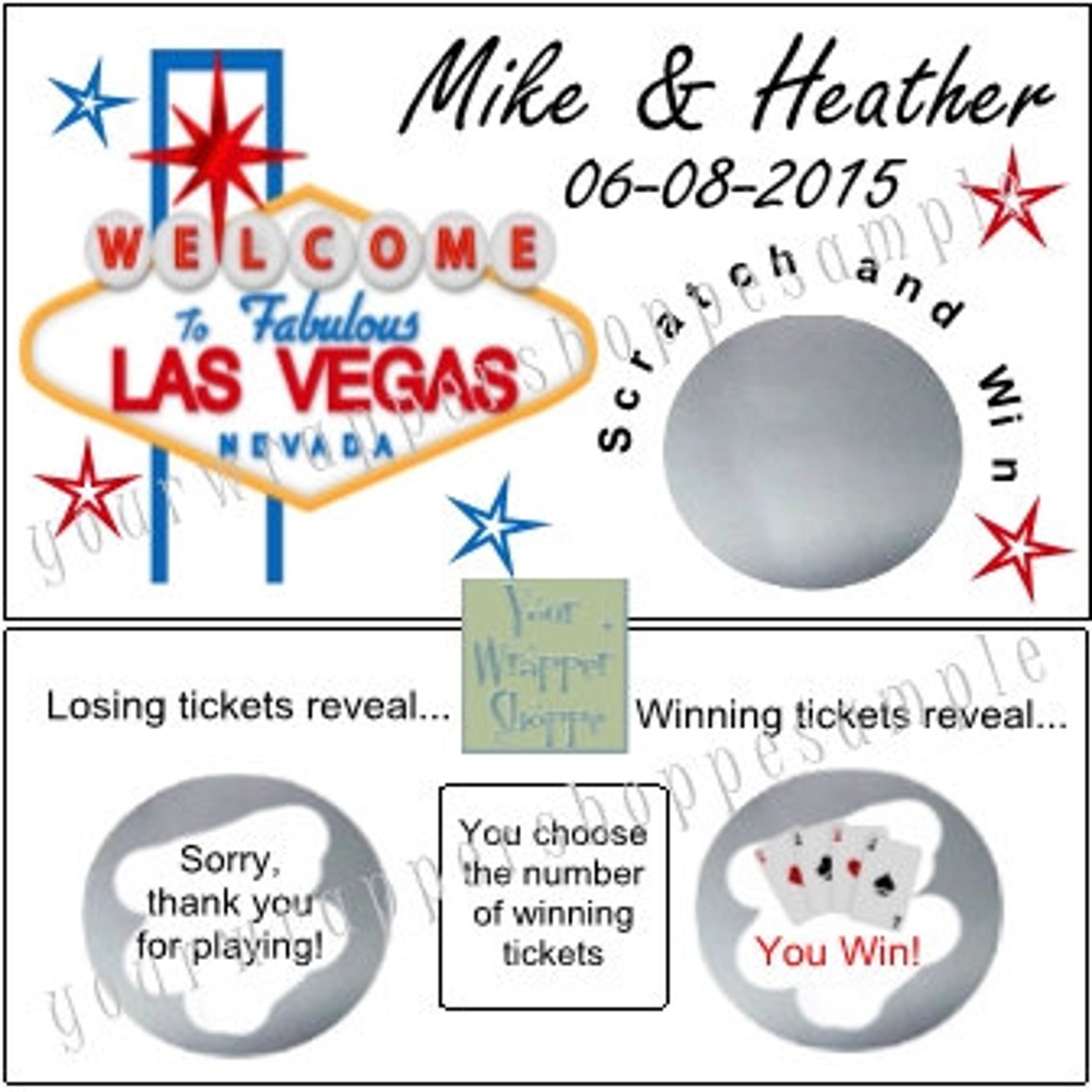 Las Vegas Wedding Game Scratch off Tickets Game Personalized - Etsy