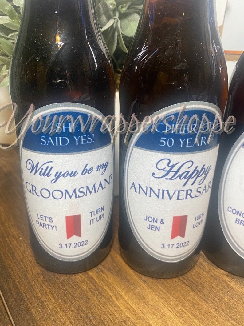 Blue and Silver Beer Ultra Inspired Custom Beer Labels ~ Perfect for ...