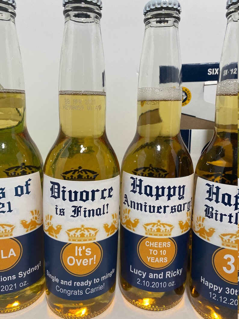 Custom Corona Beer Carrier Box Label Complete with Ribbon | Etsy