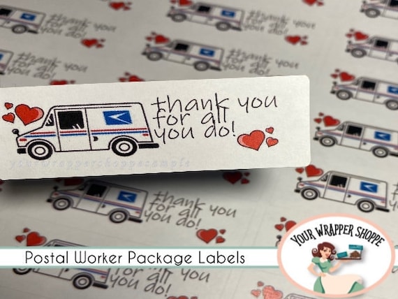 Postal Workers Appreciation Package Labels Thank You Sticker - Etsy