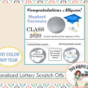 Personalized Custom Graduation Scratch off Lottery Style Tickets Party ...