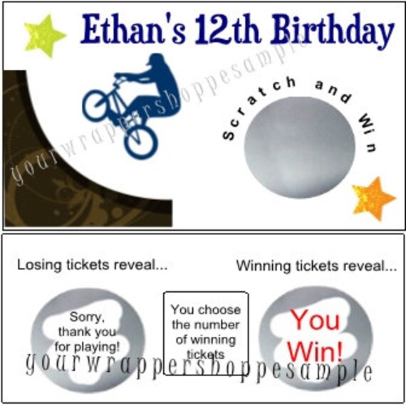 BMX Bikes Scratch off Tickets Game Personalized Party Favors | Etsy