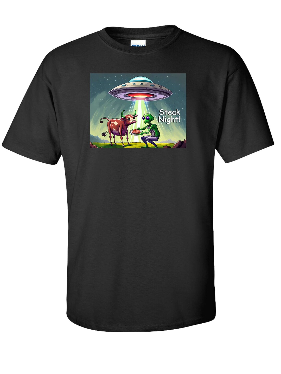 Alien UFO Steak Night™ Space Ship Alien Shirt Space Alien Encounter ...