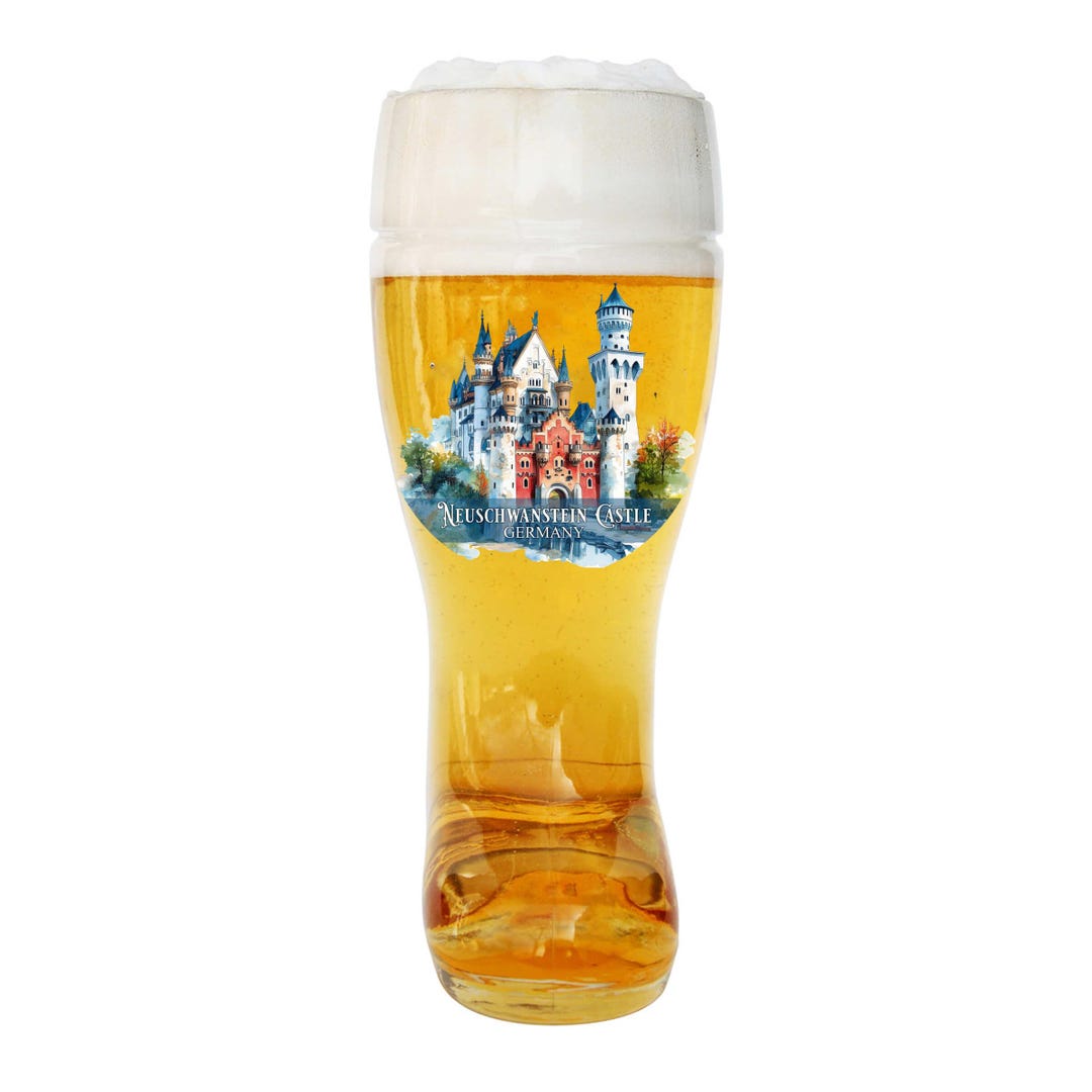 German Beer Stein Mug Neuschwanstein Castle Germany Crest Germany Glass ...