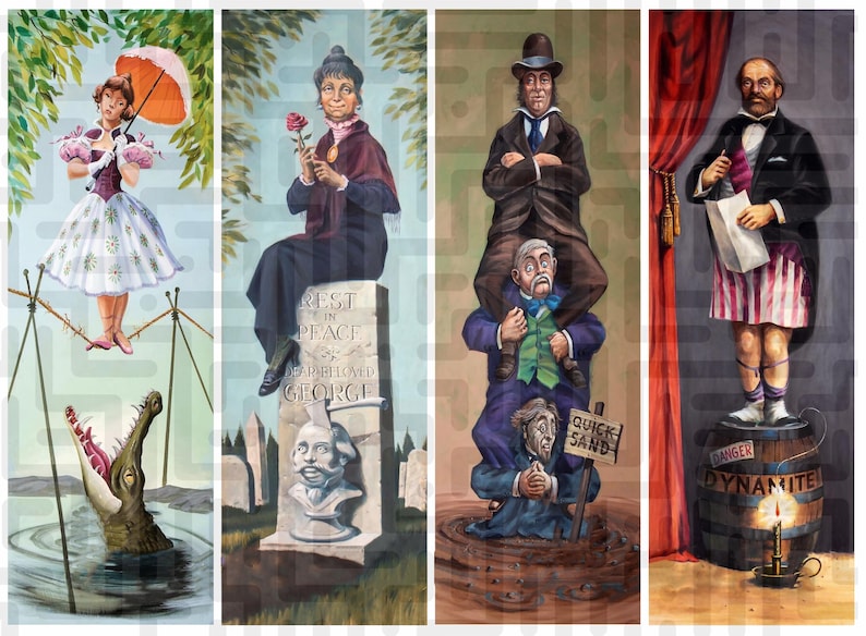 Haunted Mansion Stretching Room Portraits – Vintage Art Prints (digital ...