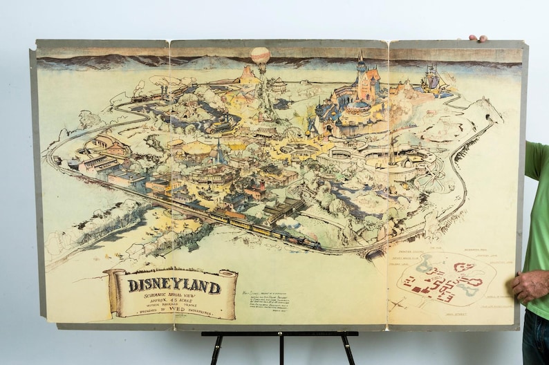 Extremely Rare 1955 Disneyland Vintage Concept Art Remastered Print ...