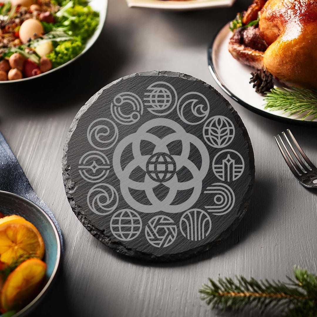Future World Logos From EPCOT Chiseled Slate Coasters Disney-inspired ...