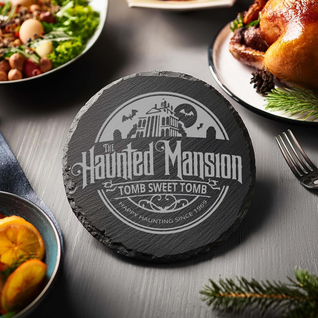 Haunted Mansion Chiseled Slate Coasters Disney-inspired Rubber Feet ...