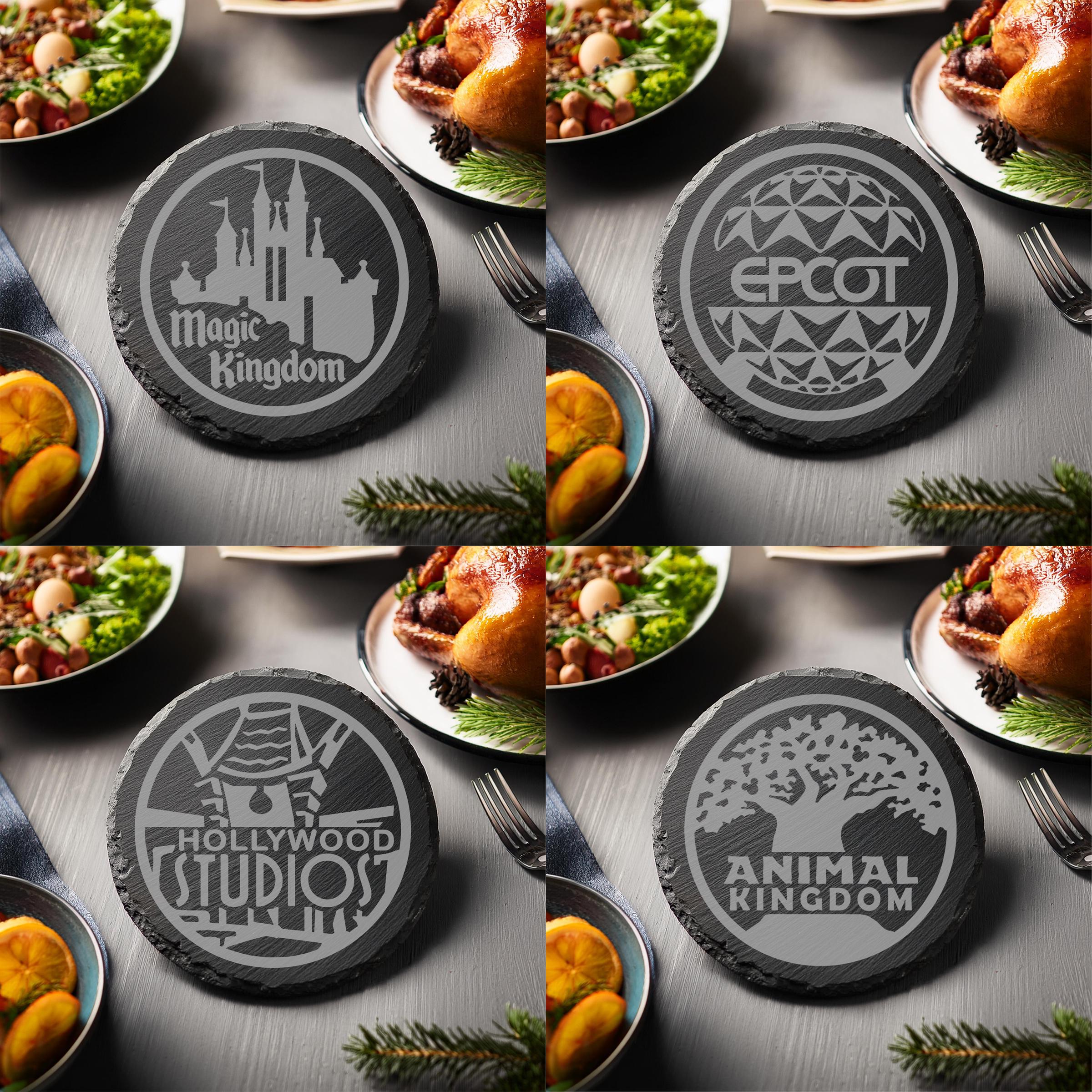 Parks Design Disney EPCOT Magic Kingdom Chiseled Slate Coasters Disney ...