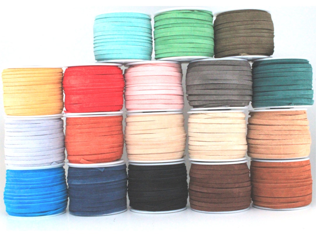 5MM Genuine Suede Lace Leather Cord by the Yard or Spool 20+ Colors and ...