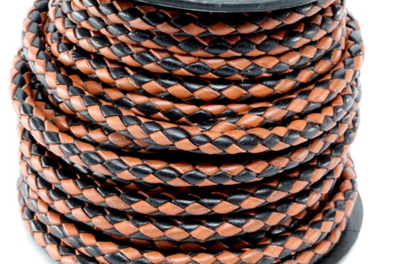 10 Yards 30 Feet of 5MM Black & Brown Braided Round Bolo - Etsy