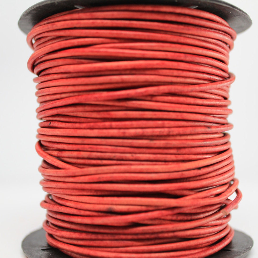 10 Meters of 2MM Natural Red Genuine Leather Cord Lace (10 Yards) (10m ...