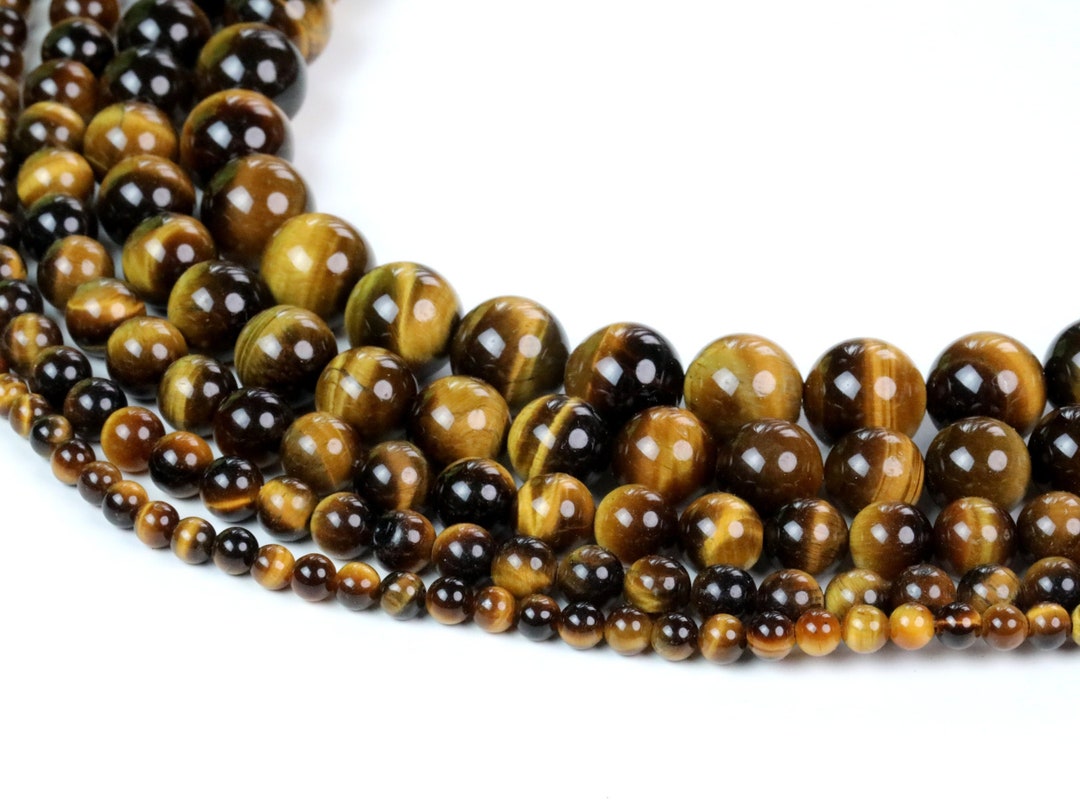 Yellow Tiger Eye Natural Gemstone Grade A Beads 4mm, 6mm, 8mm, 10mm ...