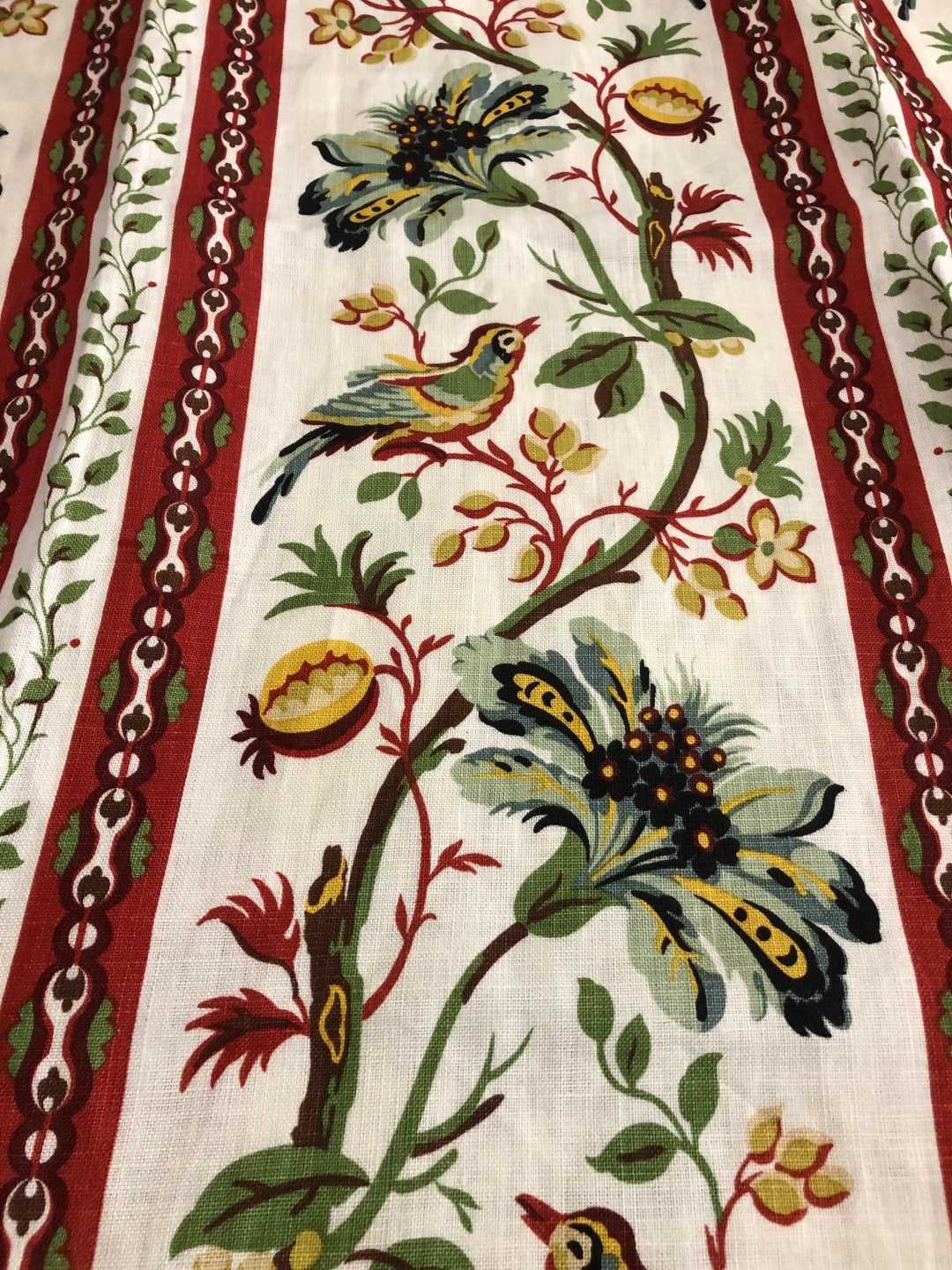 Le Lac Border Linen Print in Cream by Brunschwig and Fils - Etsy