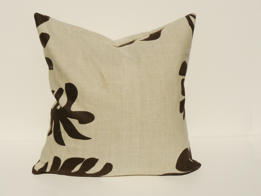 Vine Linen Print-Roderick Shade Collection Fabric en EBONY 17"x17 ...