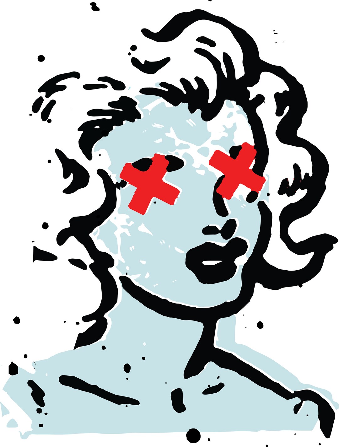 X-eyes Pin-up Girl Art Print: Retro Sleaze Lowbrow Style - Etsy