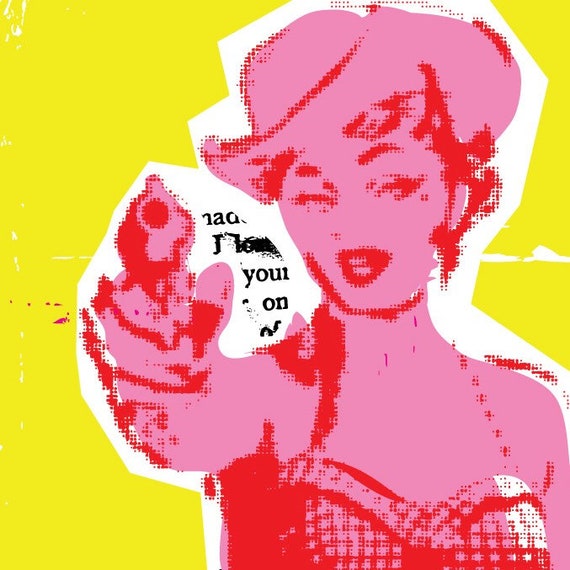 Retro Pin Up Girl With Gun