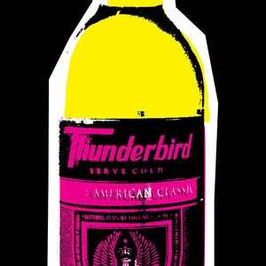 Thunderbird Sticker Drunk Wine Art Bumwine Hardison L