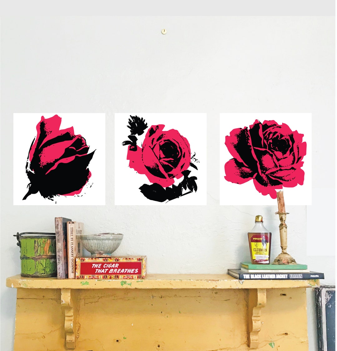 Conjunto de 3 estampados de rosas / rosas / floral / flor / - Etsy España