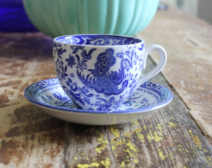 Vintage Burleigh Ware Pottery Bluebird Tea Cup and Saucer - Etsy
