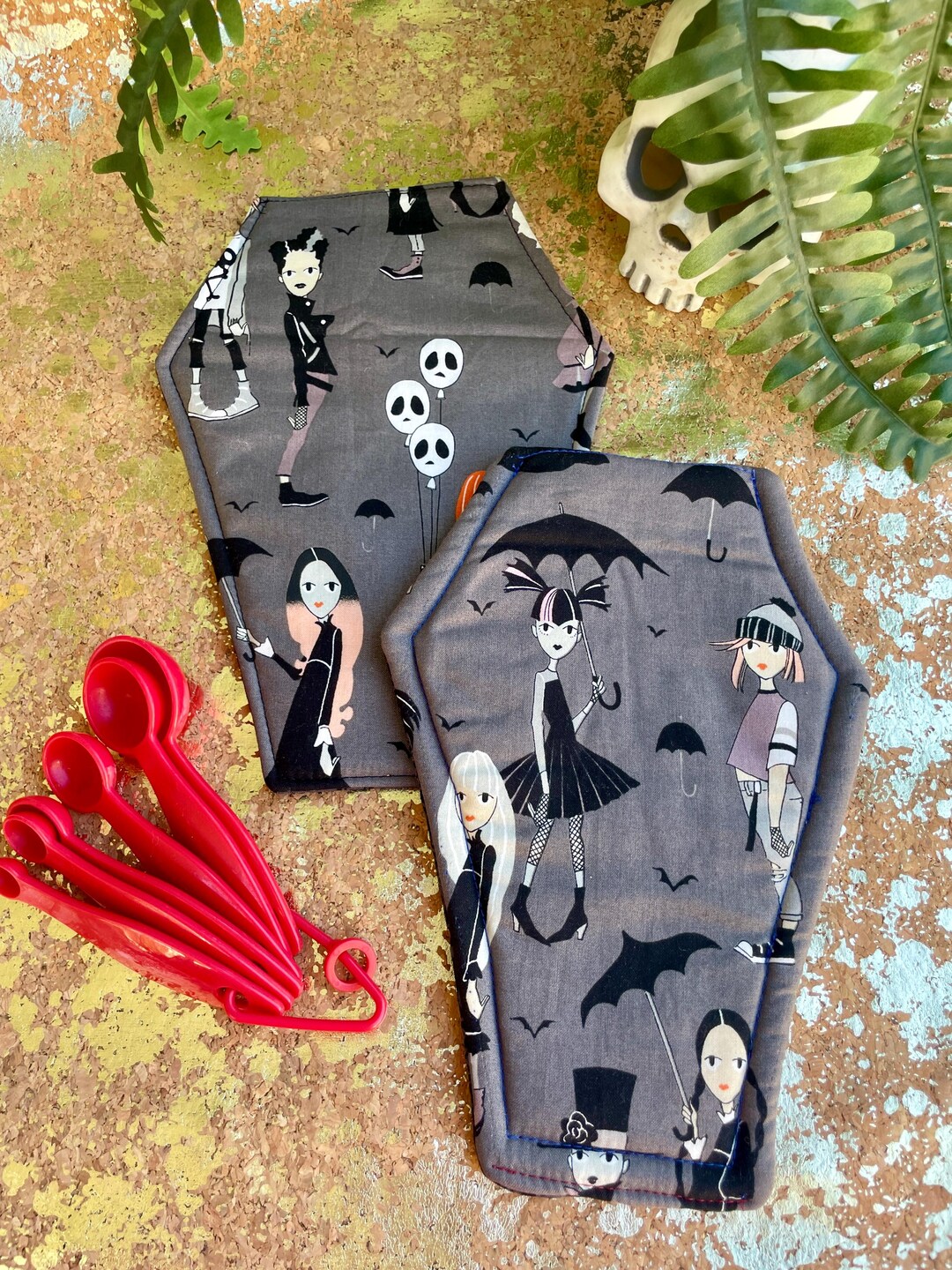 Goth Kids Coffin Hot Pads, Gifts for Bakers, Serving Trivets, Table ...