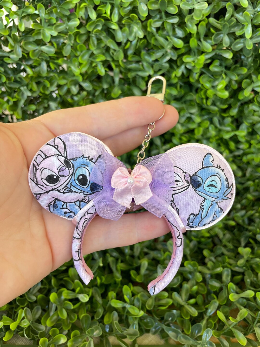 Stitch and Angel Alien Mouse Ear Headband Keychain, Bag Charm, Numio ...