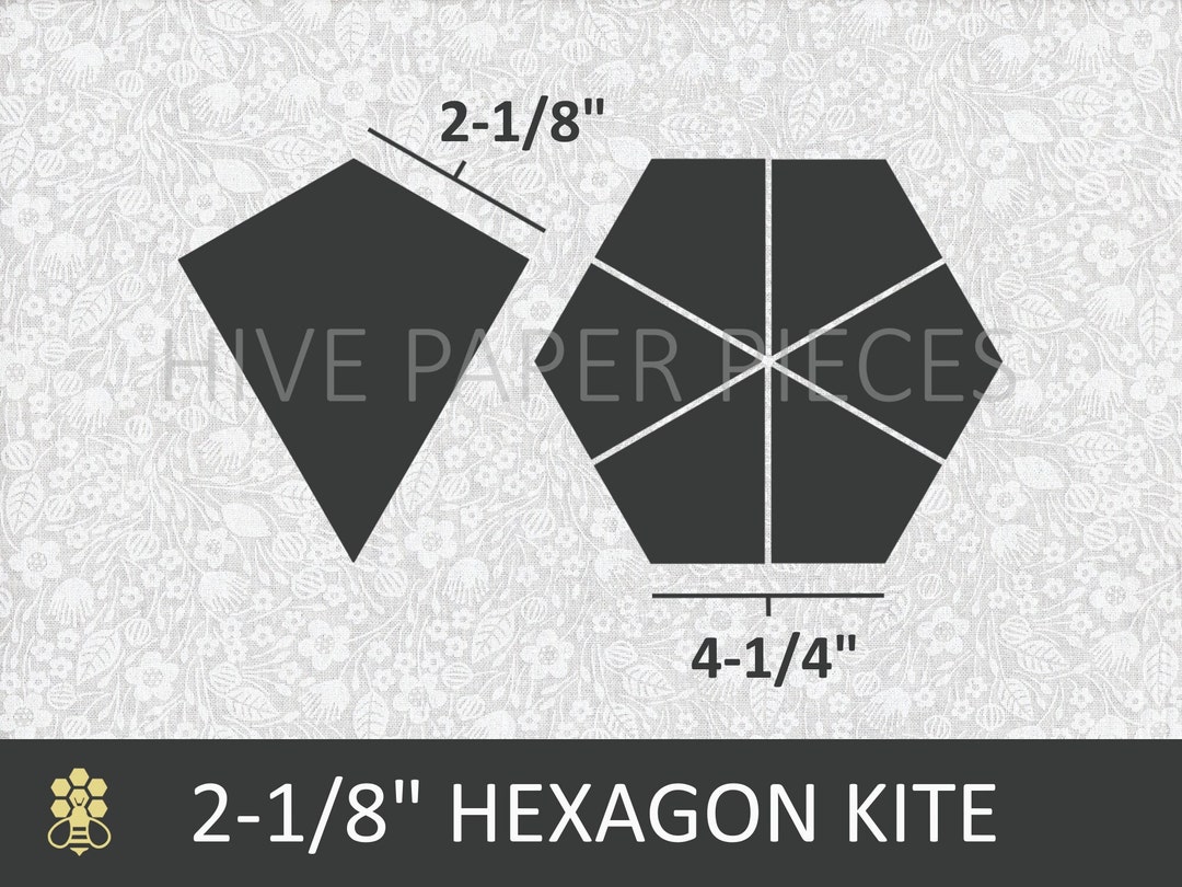 Hive Paper Pieces - 2-1/8" HEXAGON KITES - English Paper Piecing Quilt ...