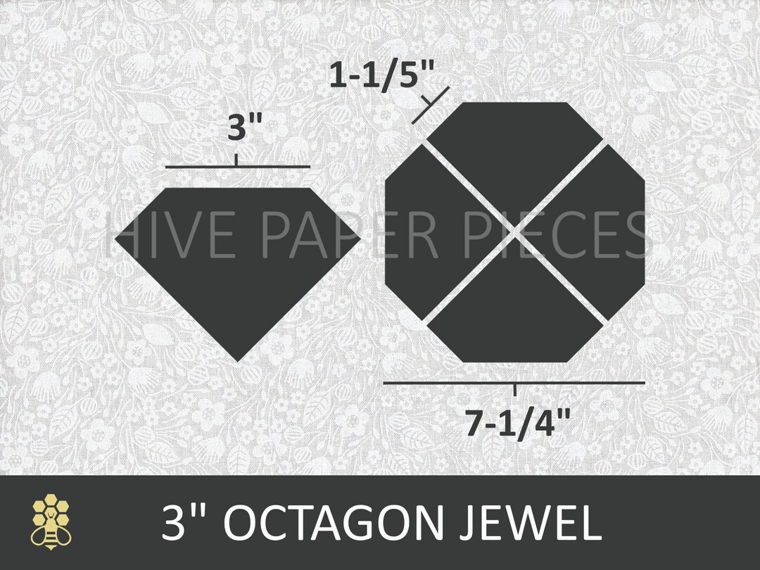 Hive Paper Pieces - 3" OCTAGON JEWELS - English Paper Piecing Quilt ...