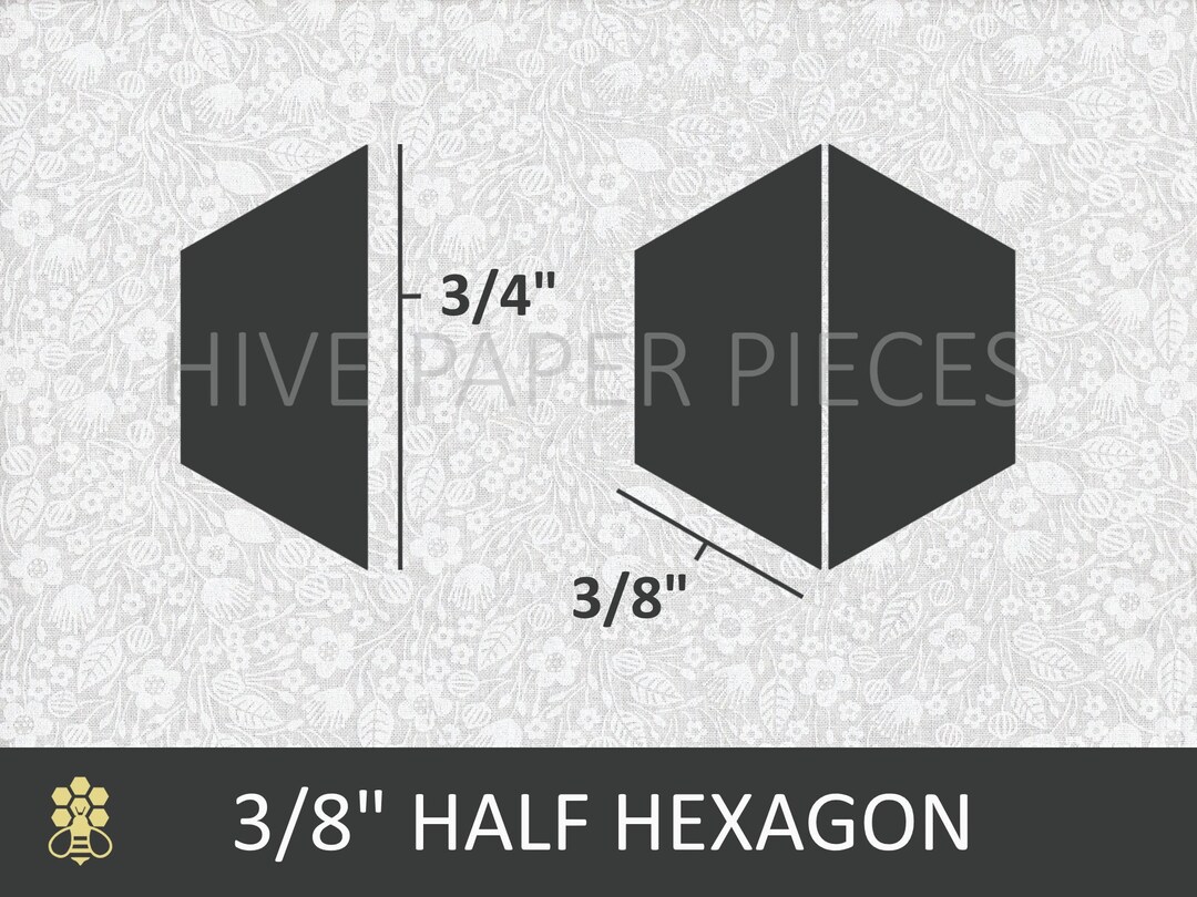 Hive Paper Pieces - 3/8" HALF HEXAGONS - English Paper Piecing Quilt ...
