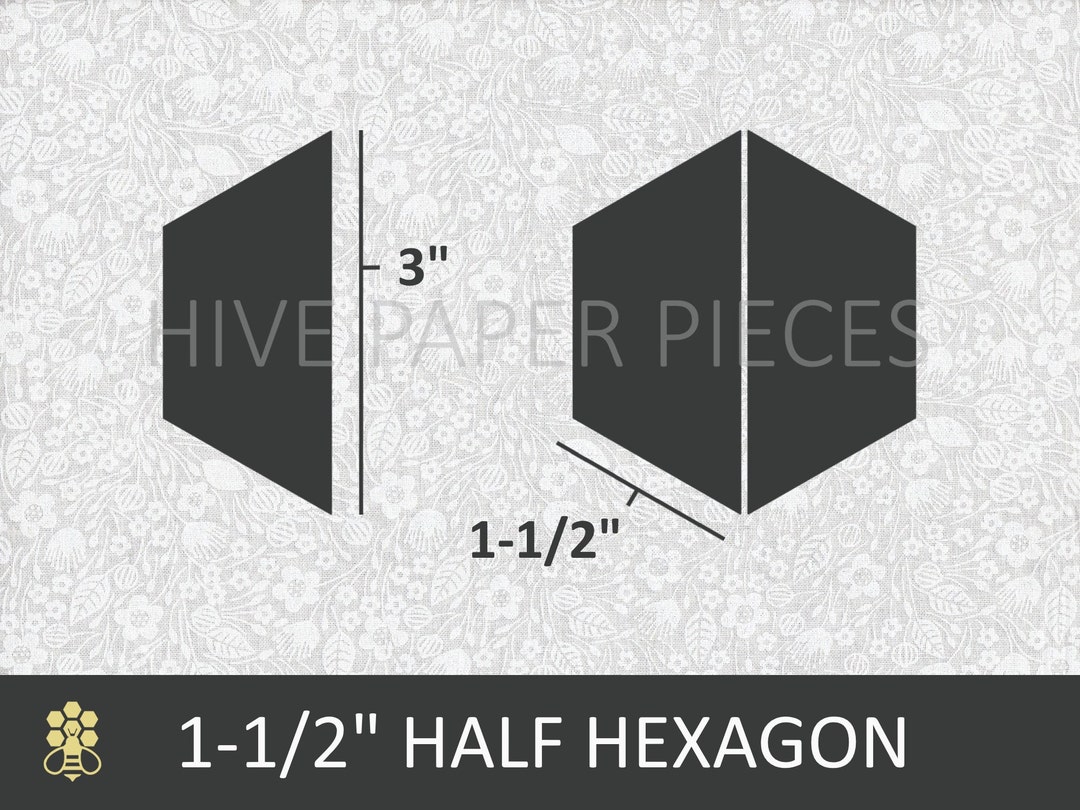 Hive Paper Pieces - 1-1/2" HALF HEXAGONS - English Paper Piecing Quilt ...