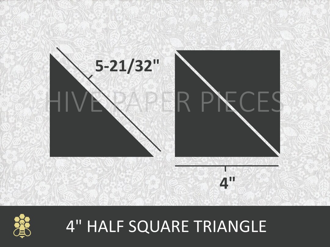 Hive Paper Pieces - 4" HALF SQUARE TRIANGLES - English Paper Piecing ...