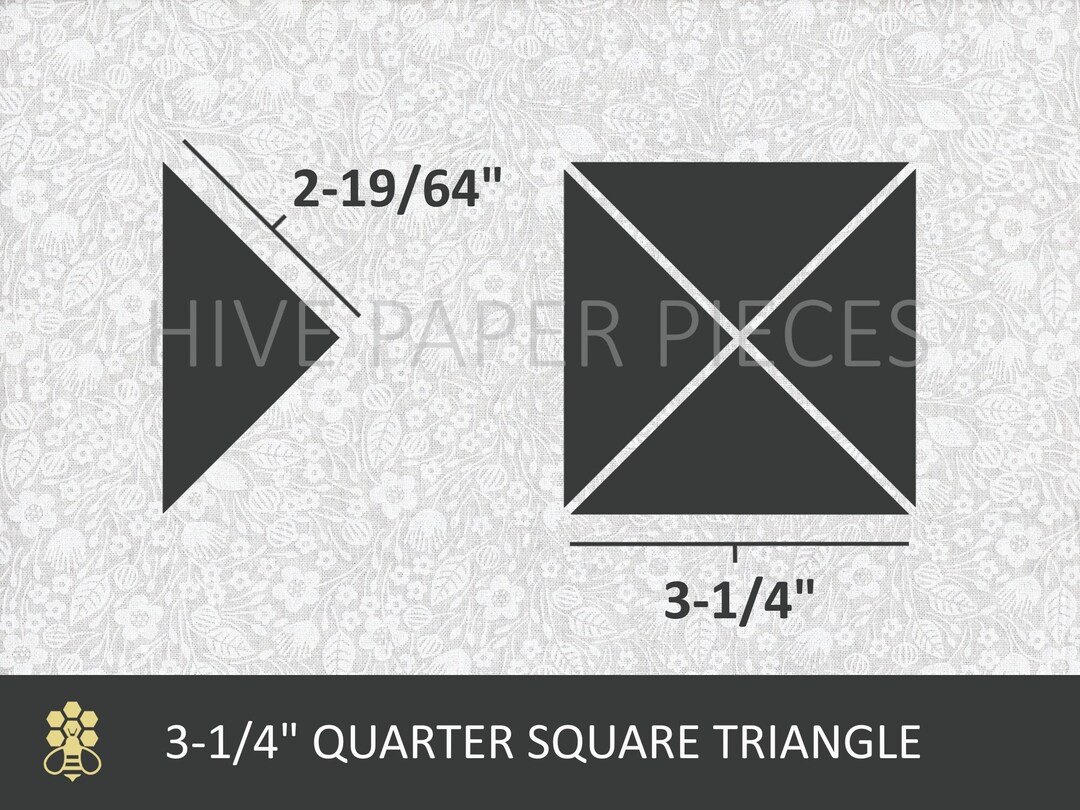 Hive Paper Pieces - 3-1/4" QUARTER SQUARE TRIANGLES - English Paper ...