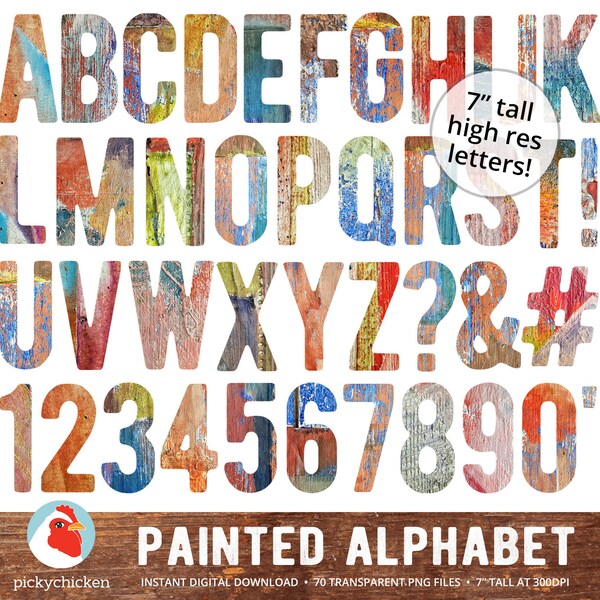 Rustic Alphabet Clip Art - Etsy